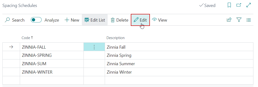 SilverLeaf Spacing Schedules