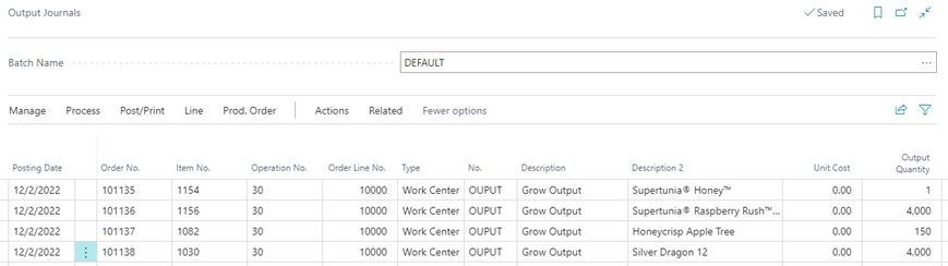 SilverLeaf Mass Production Order Output