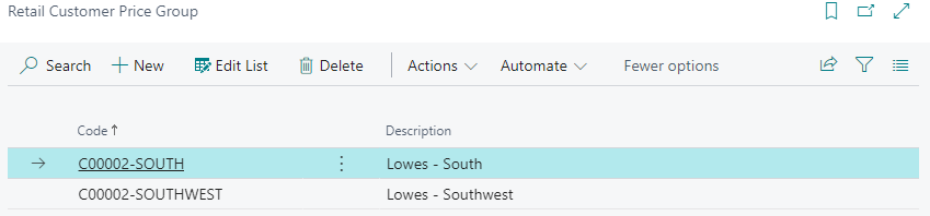 SilverLeaf Retail Customer Price Groups